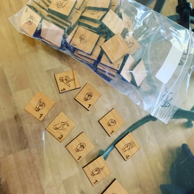 Alder Wood ASL Sign Language Scrabble Tiles - Etsy