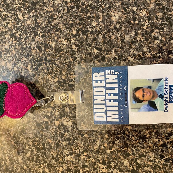 The Office Dwight Schrute Dunder Mifflin ID Badge Cosplay Costume Name ...