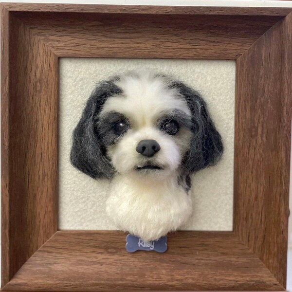Custom Needle Felted Pet Portrait, Cat Portrait, Pet Memorial, Pet Loss ...