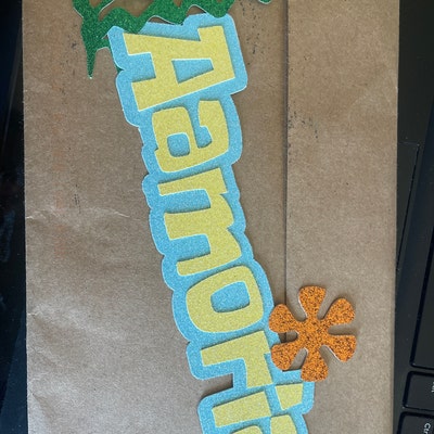 PERSONALIZED Spongebob Ocean Inspired Name Glitter Die Cut/party ...