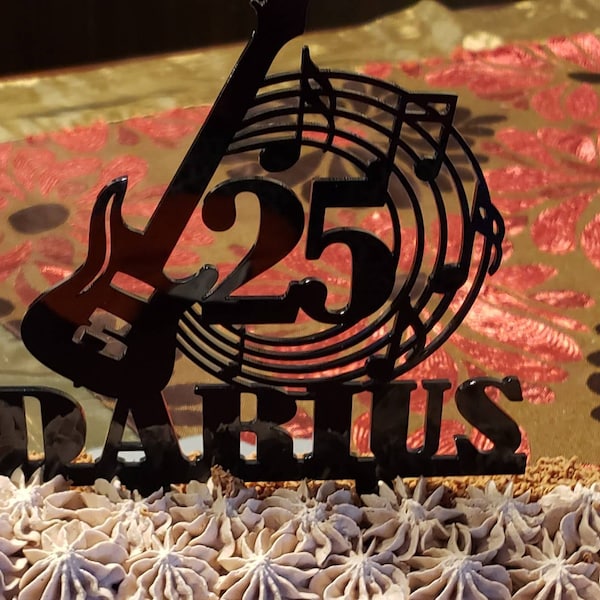 Guitar Cake Topper, Music Cake Topper, Guitar, Musician, Band Party ...