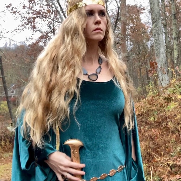 Green Velvet Elven Dress - Medieval Ren Fair Costume - Etsy