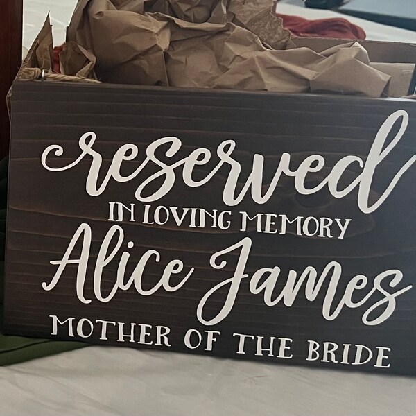 Mother of the Bride in Loving Memory Wedding Sign - Etsy