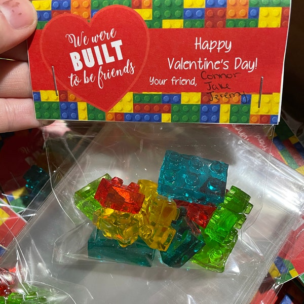 We Were Built to Be Friends Valentine - Building Block Treat Bag Topper ...