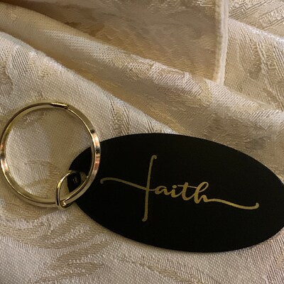 Custom Engraved Faith Keychain Custom Cross Keyring - Etsy
