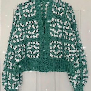 Crochet Granny Square Cardigan-digital Download-one Size - Etsy