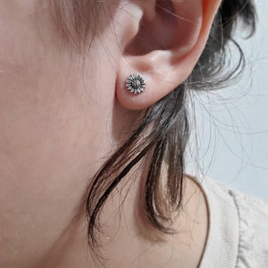 Silver Peace Sign Stud Earrings Sterling Silver ESV1008 - Etsy