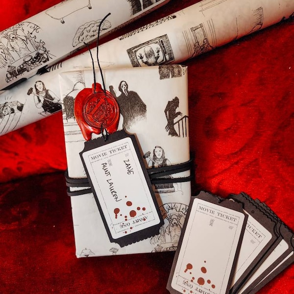 Horror Movie Ticket Gift Tag - Etsy