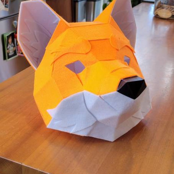 Make Fox Mask,diy Animal Head,3d Polygon Masks,instant Pdf Download ...