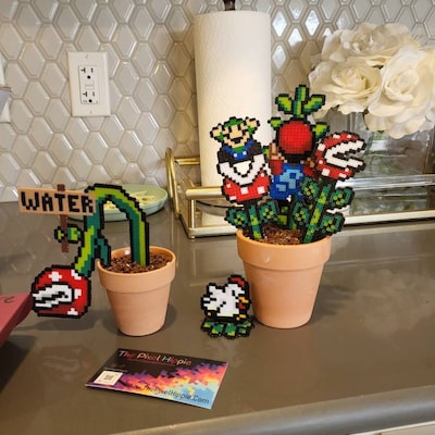 Super Mario Climbing Flagpole Video Game Decor Desk Plant - Etsy