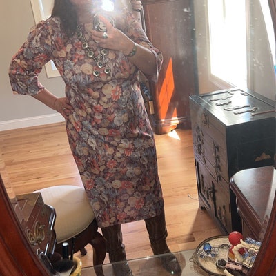 1980s Haband for Her Floral Polyester Short Sleeve Blouse. Fits up to ...