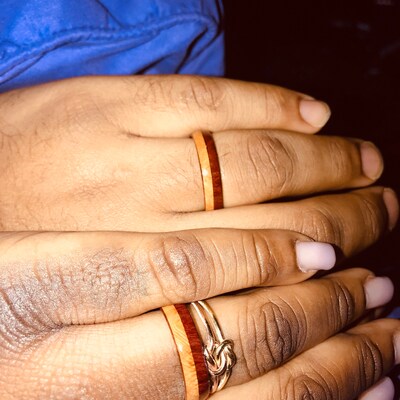 California Redwood Burl Ring With Abalone Inlay Wood Wedding - Etsy