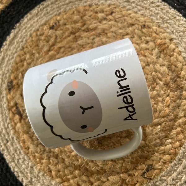 Personalized Sheep Mug With Name, Custom Name Mug, Sheep Children's Cup ...