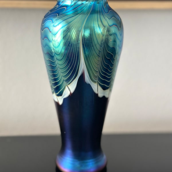 Okra Glass Vase Signed D. Barras - Etsy