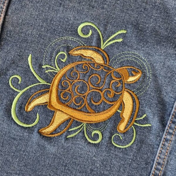 Sea Turtle Embroidery Design, Turtle Embroidery Design, Machine ...
