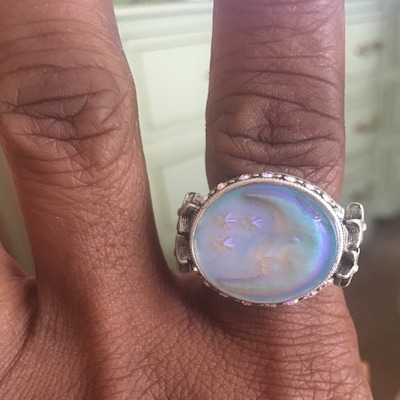 Moon Ring, Space Ring, Star Ring, Moon and Star Ring, Silver Moon Ring ...