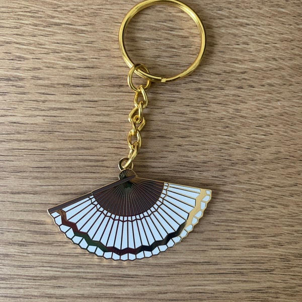 Traditional Fan Keychains, Hard Enamel Keychain, Gold Plated, Gift ...