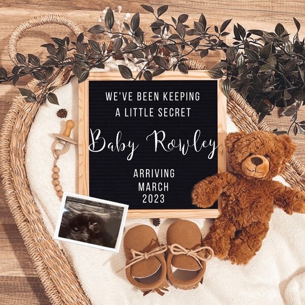 Fall Pregnancy Announcement Digital Social Media Baby Announcement We ...