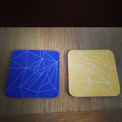 Yellow Coasters, Yellow Home Decor, Geometric Coasters, Housewarming ...