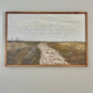 Large Scripture Wall Art Trust in the Lord With All Your Heart Vintage ...