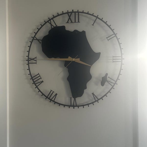 Black Africa Map Clock, Africa Metal Wall Clock, Livingroom Metal Wall ...