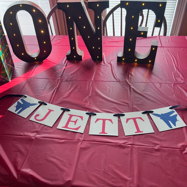 Military Jet 1st Birthday Decorations- Custom Jet Baby Shower Banner ...