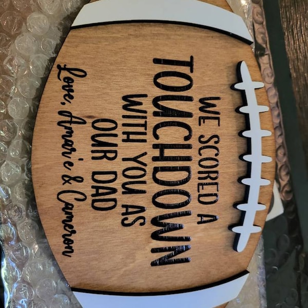 Football Dad Gift Custom Father's Day Sign Personalized Dad Gift From ...