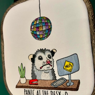 Panic at the Desk-o-possum Disco Possum Hand Embroidery PDF Template ...
