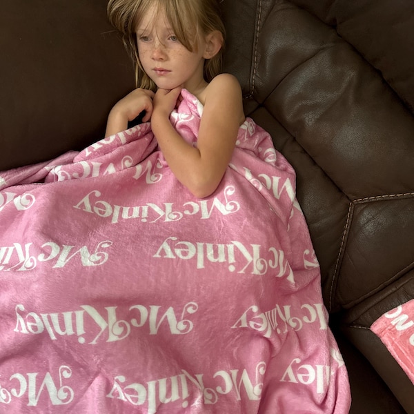 Personalized Custom Blanket, Baby Girl Blanket, Name Blanket, Girl ...