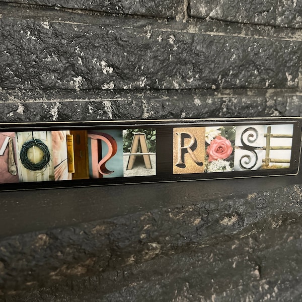 Custom Last Name Sign, Photo Letters Art, Personalized Home Decor, Last ...