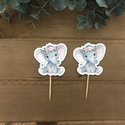 Peanut Elephant Centrepiece With Floral Crown for Baby Girl Shower in ...