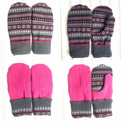 Upcycled Wool Sweater Mitten Pdf Pattern INSTANT DOWNLOAD - Etsy