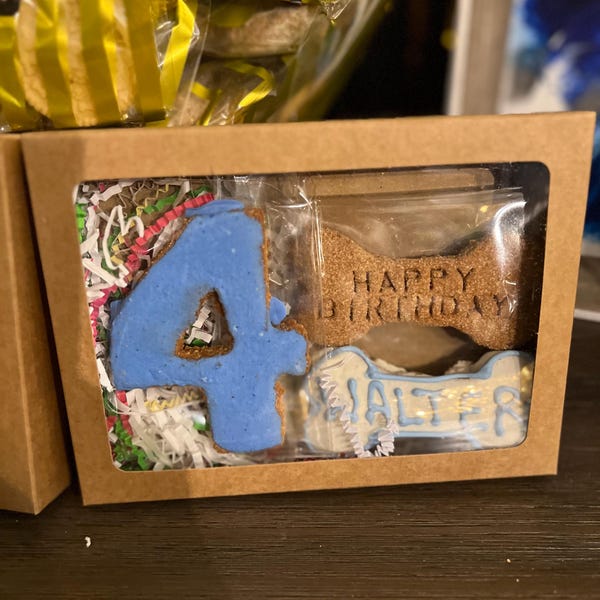 Frosted Mini Bones, All Natural, Custom Bones, Peanut Butter, Birthday ...