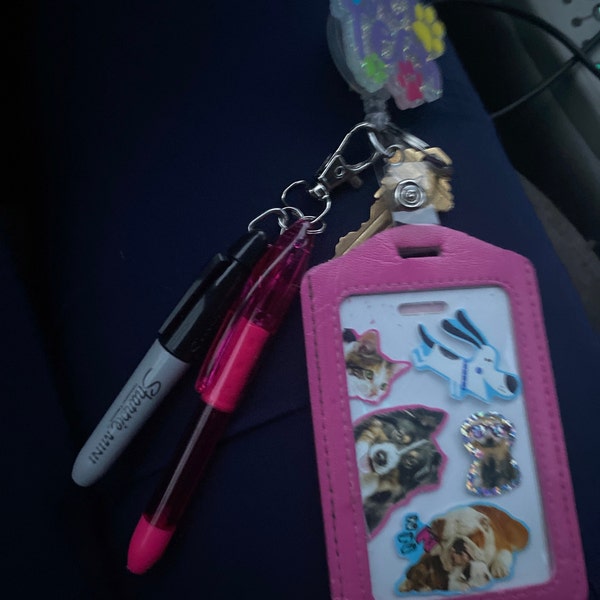 Sharpie and Pen Keychain | Badge Reel Sharpie | Badge Reel Pen ...