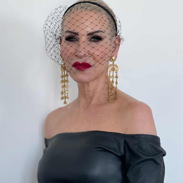 Silver Veil Metallic Silver Stiffened Wedding Veil on Wide Headband for ...