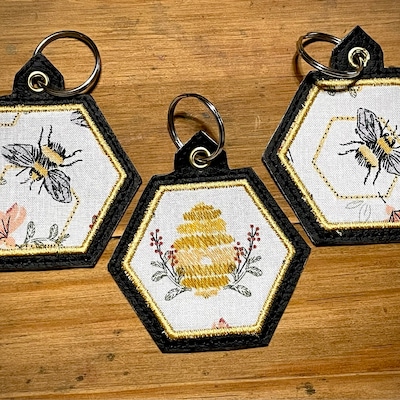 Machine Embroidery Design, Set of 4 Blank Key Fob ITH Machine ...