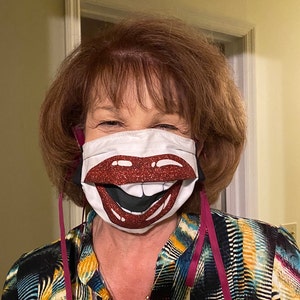 Funny Face Mask, Cotton Mask With Filter Pocket and Nose Wire, Smile ...