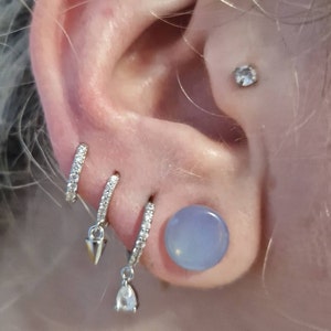 Colourful Gold Earring Stack Set Gold Link Hoop Ear Stack Set Triple ...