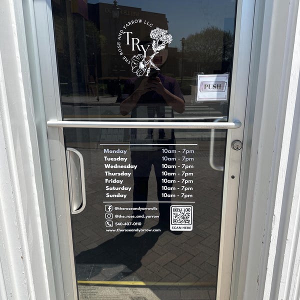 Custom Store Hours Decal - Business Door Sign for Hours of Operation ...