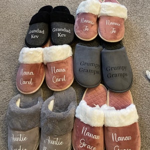 Personalised Slippers Ideal for Gifting NEW COLOURS ADDED - Etsy UK