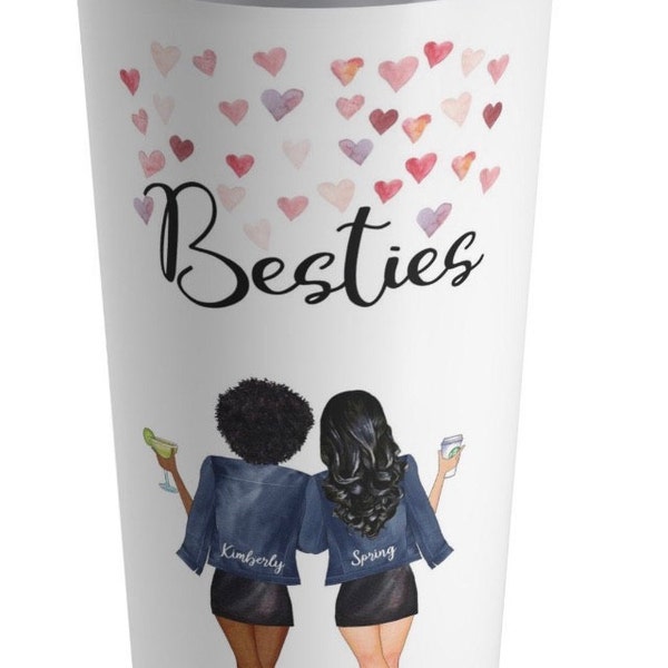 Besties Tumbler, Personalized Best Friend Tumbler, Best Friend Travel ...
