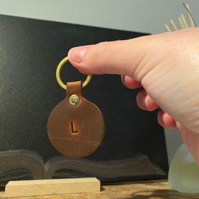 Personalized Round Leather Keychain, Fob, Gift, Anniversary, Multiple ...