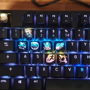 Handmade SA Profile Backlit Key Cap Hidden Fairyland Wood & Resin ...