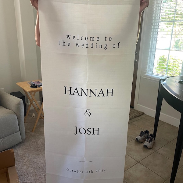 Fabric Wedding Welcome Sign Modern Wedding Welcome Sign Fabric Linen ...