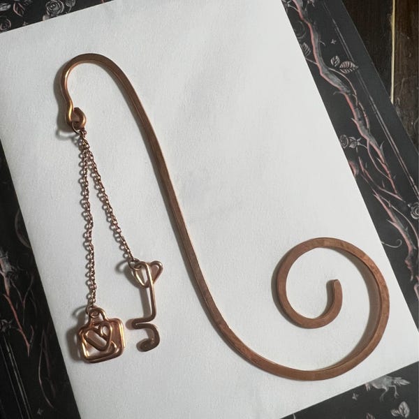 Fire Bookmark | Handmade Copper Wire Line Art | Flame Campfire ...