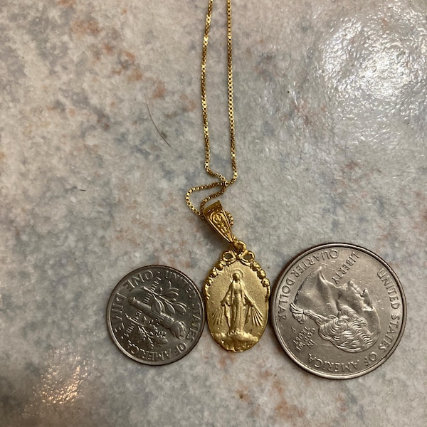 PADRE PIO De Pietrelcina Necklace 17x23mm - 18K Gold Vermeil + 18 Inch ...