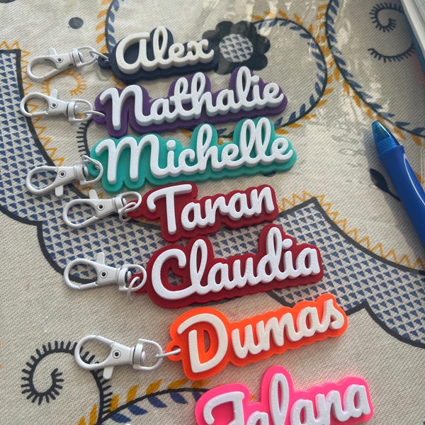 Bulk 5/10/20 Custom Personalized 3D Printed Name Keychains Keyring ...