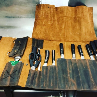 Leather Knife Roll Custom Chef Case for Knives Chef Knife Roll Custom ...
