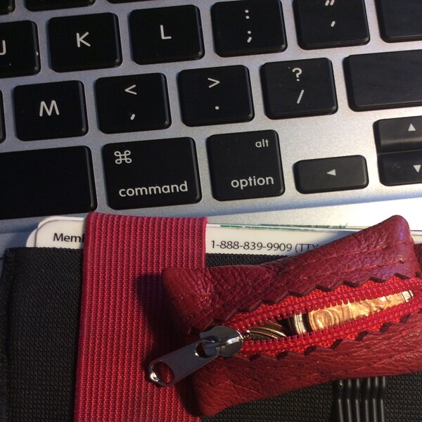 100% Real Genuine Leather Small Keyring Key Pouch Purse Wallet Coins ...