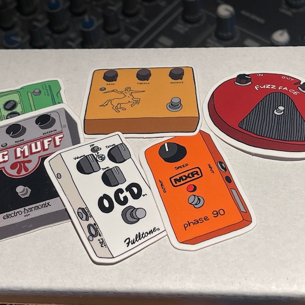 Guitar Pedal Stickers: Waterproof Vinyl Decals, Guitarist Gift - Etsy